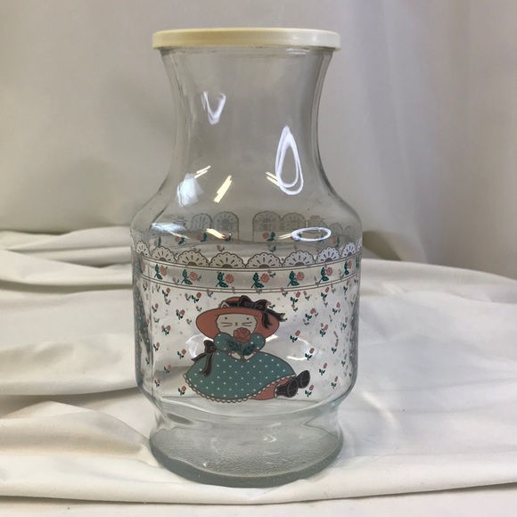 Anchor Hocking | Dining | Vintage Glass 988 Chd Cat With Bonnet Roses ...